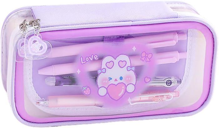 Trousse À Crayons Transparente Avec Fermeture Éclair - Jolie Trousse De ...