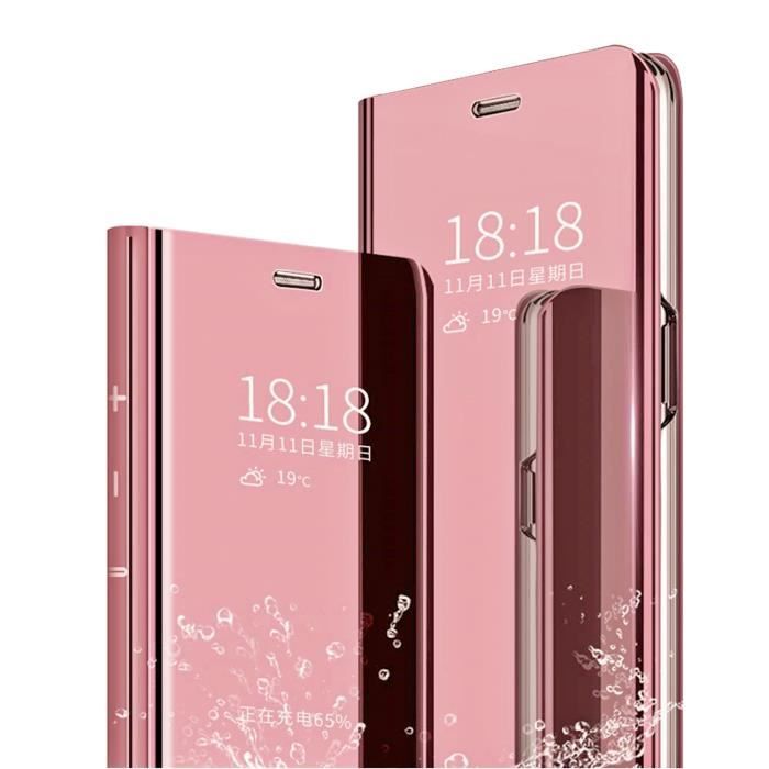 Aclay Coque Samsung S8 Flip Clear View Translucide Miroir Cover ...