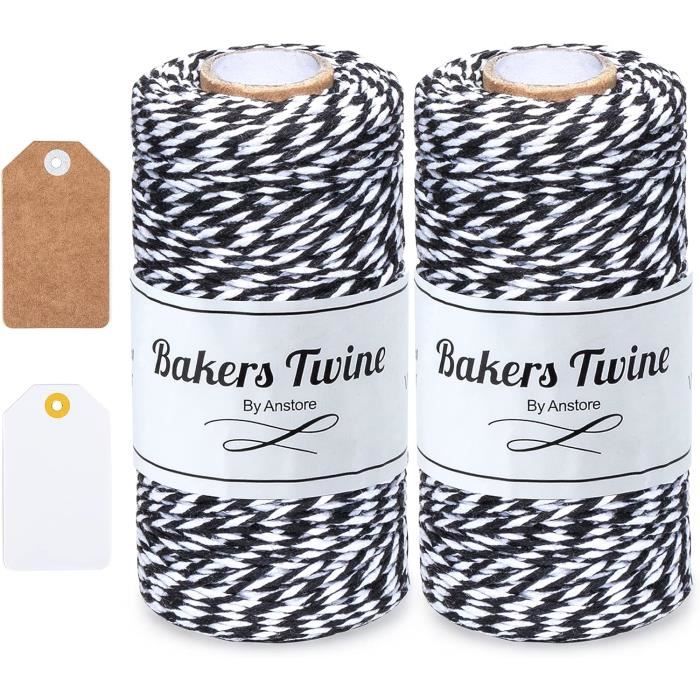 Ficelle Noire Et Blanche, 200 M De Fil De Coton Durable Pour La ...