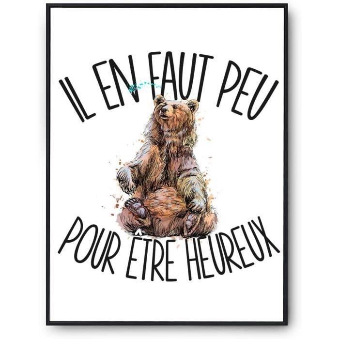 Affiche Ours C'Est La Vie | Poster Tableau Sport Humour Pour Décoration ...