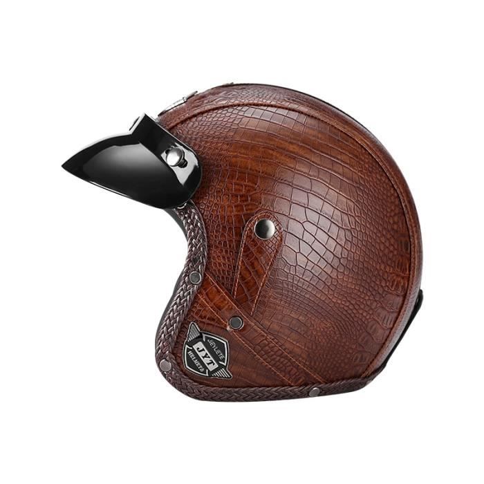 (L 5) Casque de moto vintage Cafe Racer Casco Street Riding Casque ...