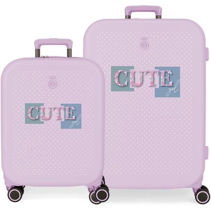 Cute Girl Violet Valise Set 55-70 Cm Abs Rigide Serrure Tsa Intégrée ...