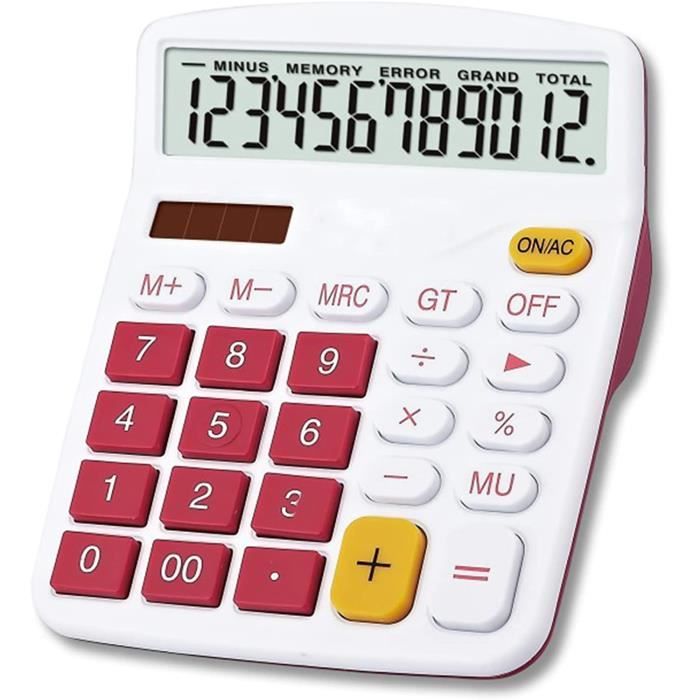 Calculatrice de Bureau Batterie Solaire Double Alimentation, 12 ...
