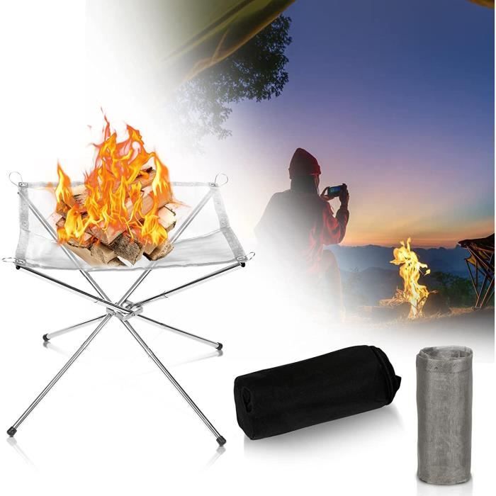 Brasero portable avec sac de rangement, brasero pliable de 22 pouces ...