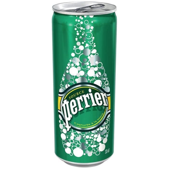 Eau minérale naturelle gazeuse Perrier boîte slim 33 cl 6 x 33 cl ...