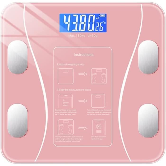Balance Connectée Balance Pèse Personne Verre Trempé Affichage Lcd Avec Application Pour ...