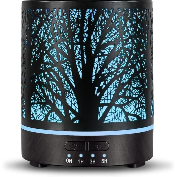 Diffuseur D'Huiles Essentielles Diffuseur Electrique Ultrasonique Aromathérapie En Métal Avec 7 ...