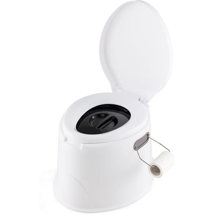 RELAX4LIFE Toilette Portable Blanc 5 L, Charge 200 KG, Seau Amovible ...