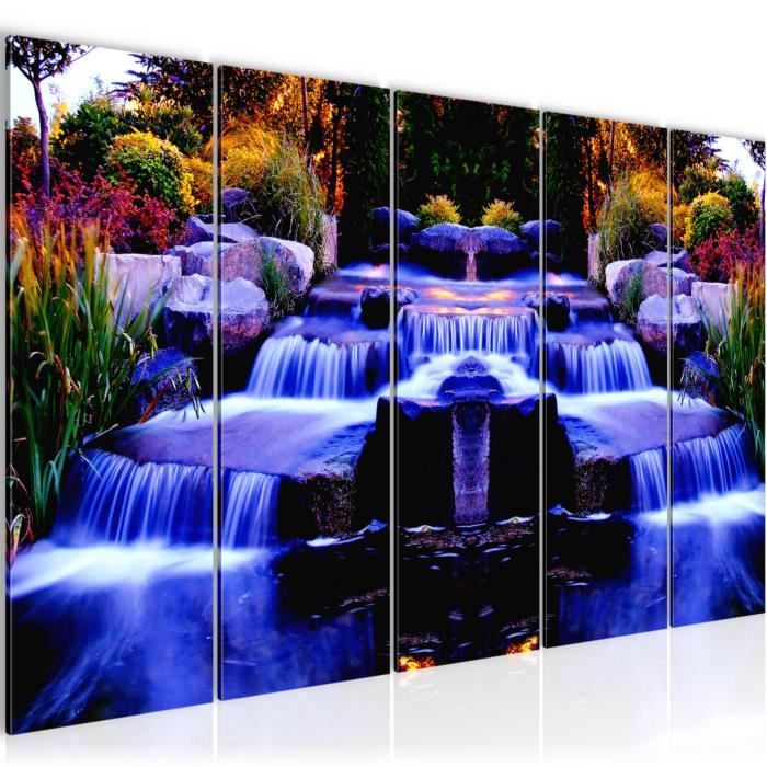 Runa art Tableau Décoration Murale Cascade 150x60 cm - 5 Panneaux Deco ...