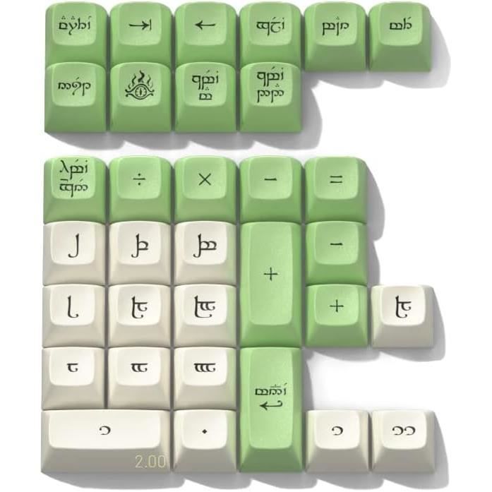 The Lord Of The Rings Mt3 Elfique Keycaps Set Pbt Hi-Profile Clavier Mx ...