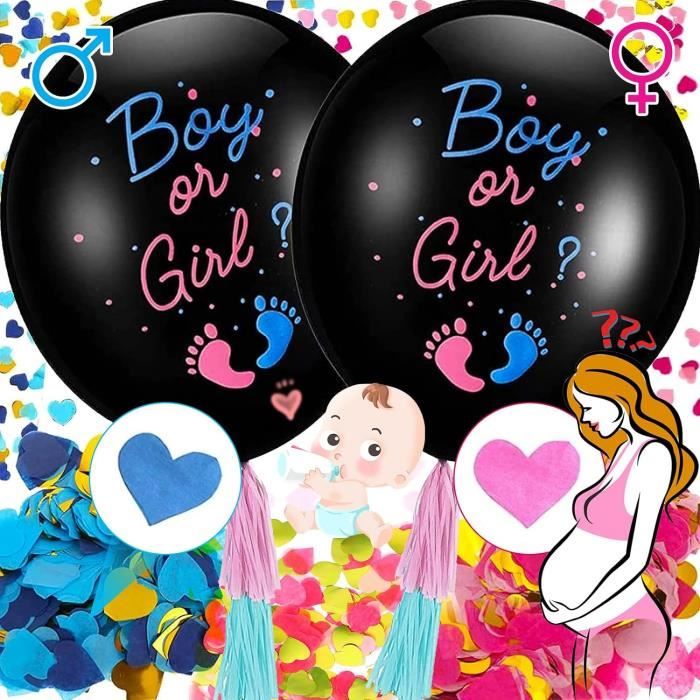 6 Pièces Gender Reveal Party Decoration, Ballon Gender Reveal, Ballon ...