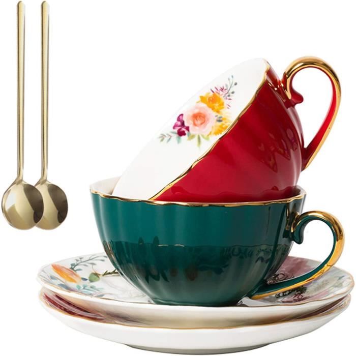 Tasses à thé à café, tasses à expresso en porcelaine lot de 2, (8 oz ...