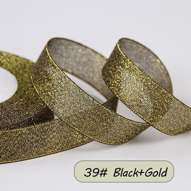 Ruban,39 Black Gold-25mm--Ruban En Satin Doré Coloré De 25yards, Ruban ...