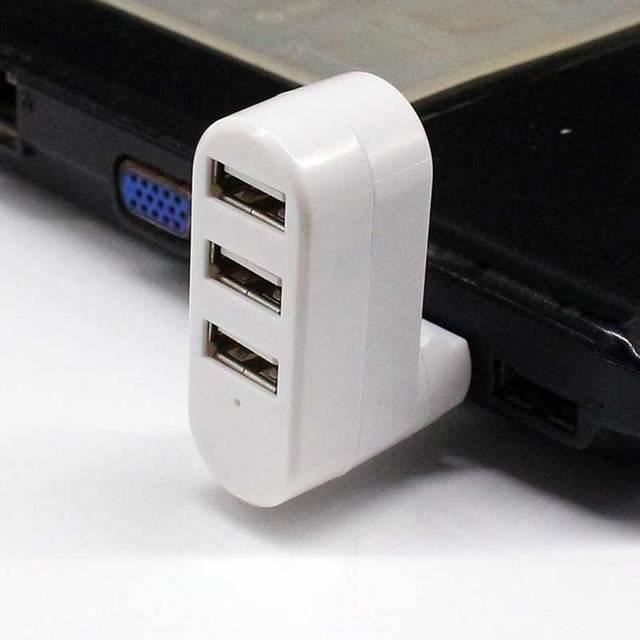 HUB,White--3 Ports Usb 2.0 Mini Rotatif Séparateur Adaptateur Moyeu Otg ...