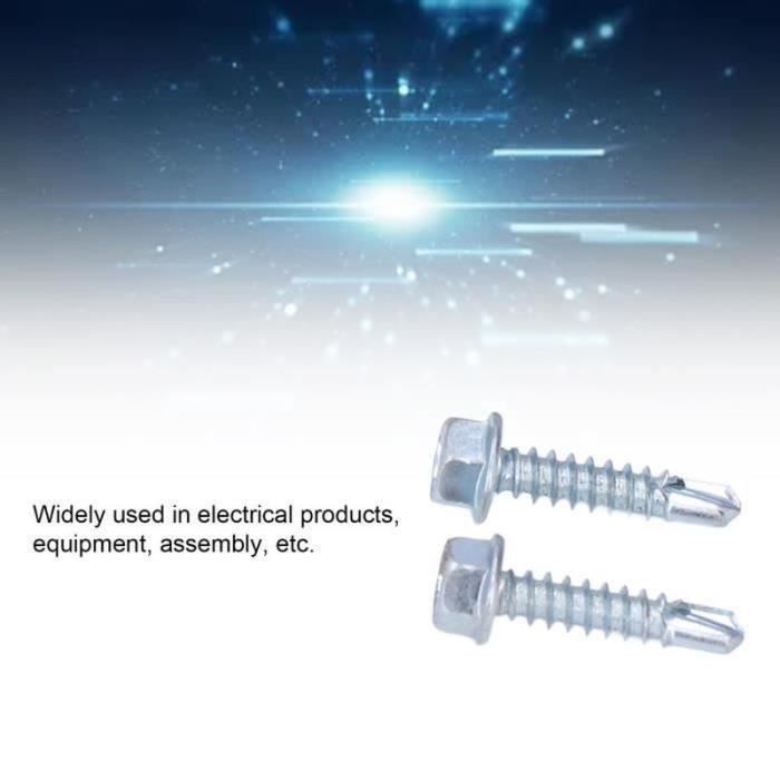 JIA Vis auto-perceuse Lot de 250 vis autoperceuses hexagonales en acier ...