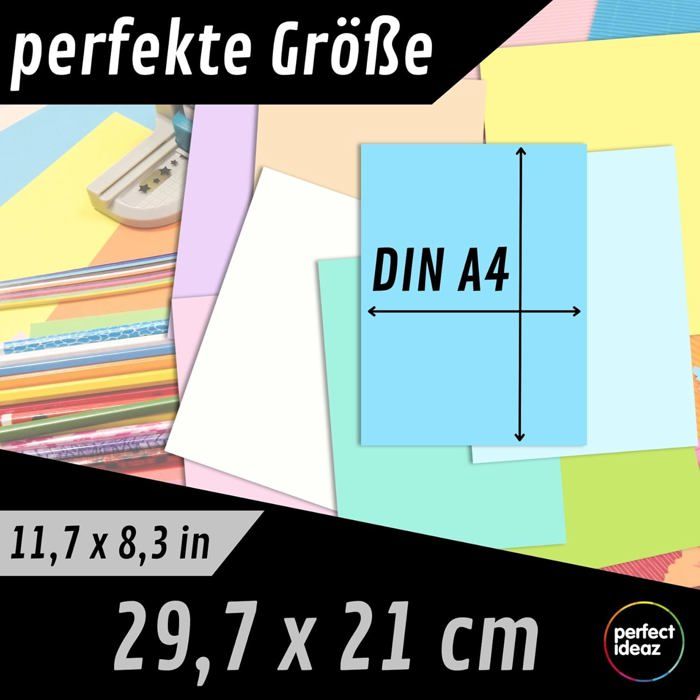 100 Feuilles De Cartonette Pastel Din-A4,Papier À Dessin,Teinté Dans La ...