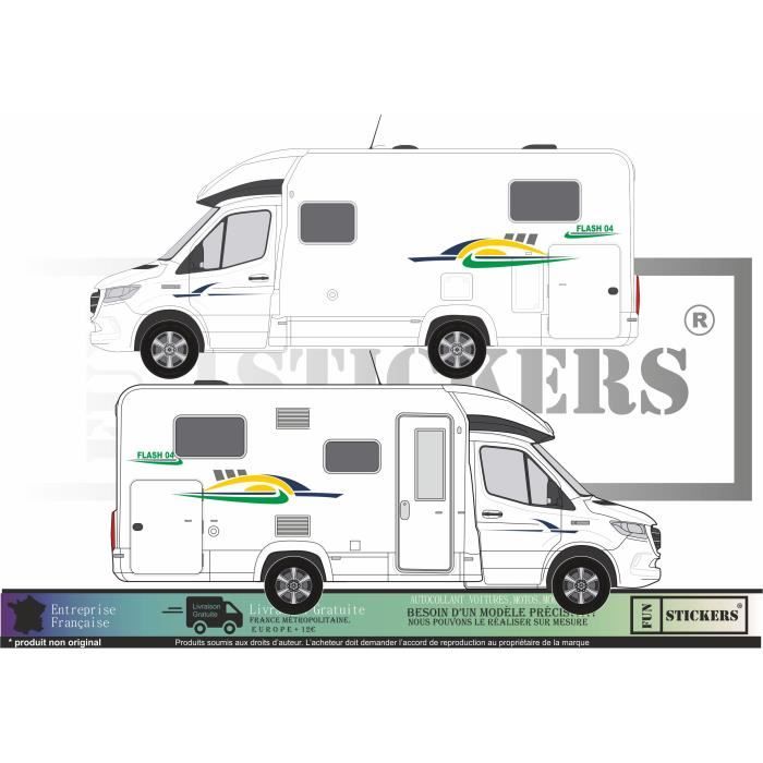 Camping Car Flash 04 - Kit Complet - Tuning Sticker Autocollant Graphic ...