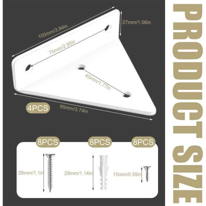 Support D'Étagère Triangle Supports À Tablettes Equerre Etagere Murale ...