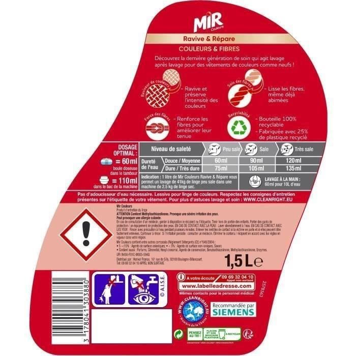 MIR couleurs Lessive - 1,5L - Cdiscount Electroménager
