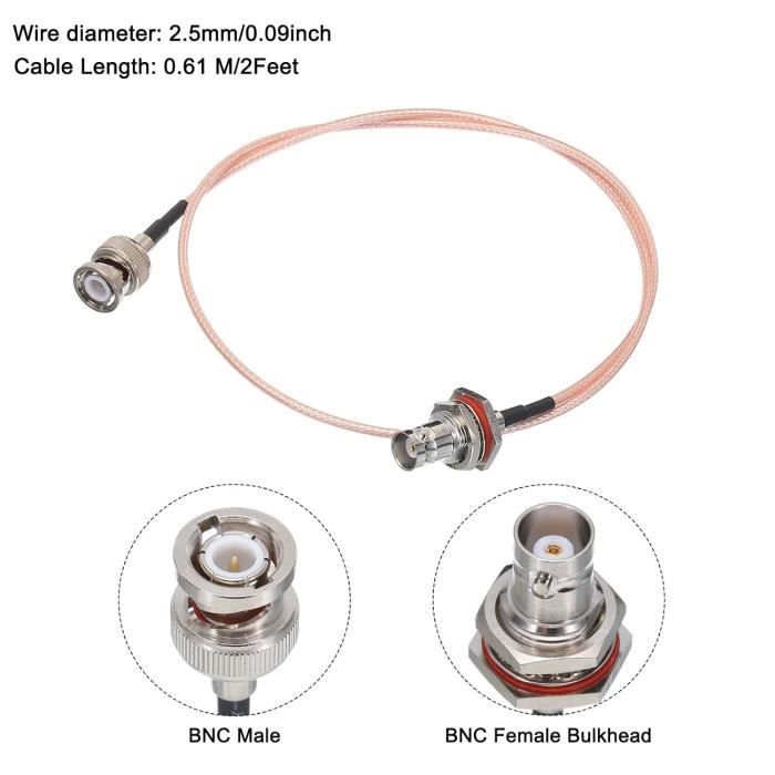 Câbles Coaxiaux Rg316 Bnc Mâle Vers Bnc Femelle Avec Adaptateur, Faible Perte, Câble Coaxial Rf ...