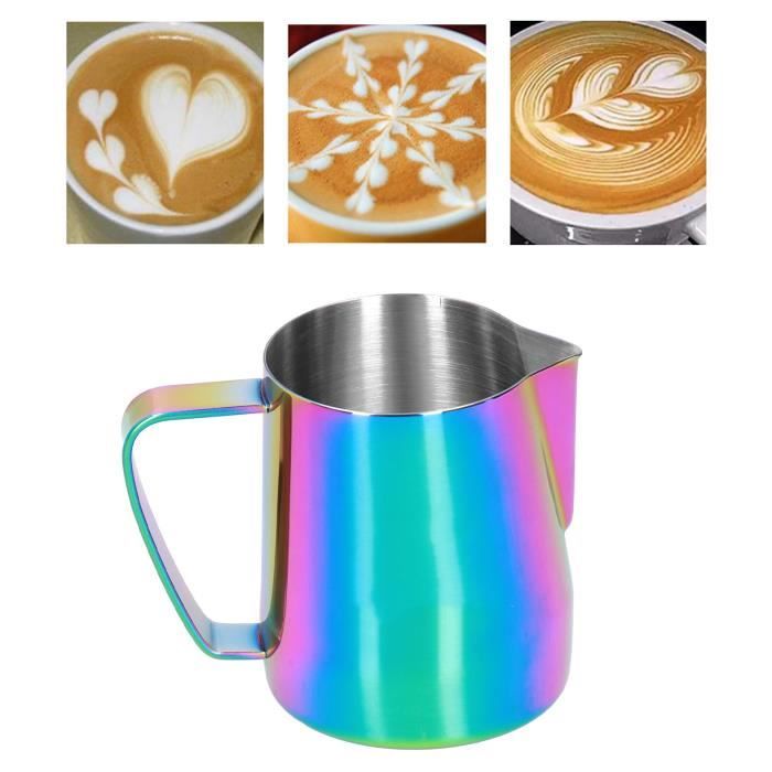 Tasse à mousser Pichet à mousse de lait en acier inoxydable à bouche ...
