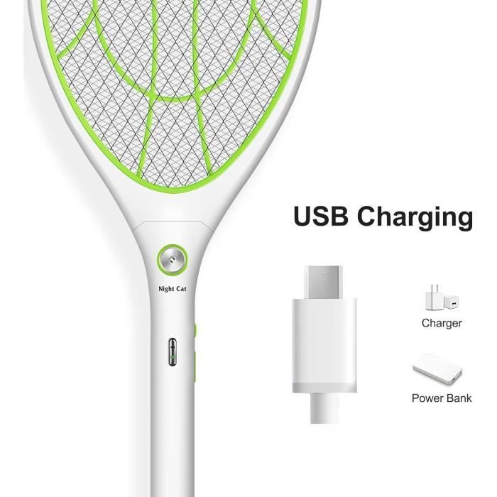 Night Cat Raquette Anti Moustique Electrique ctes - 3000V Piege a ...