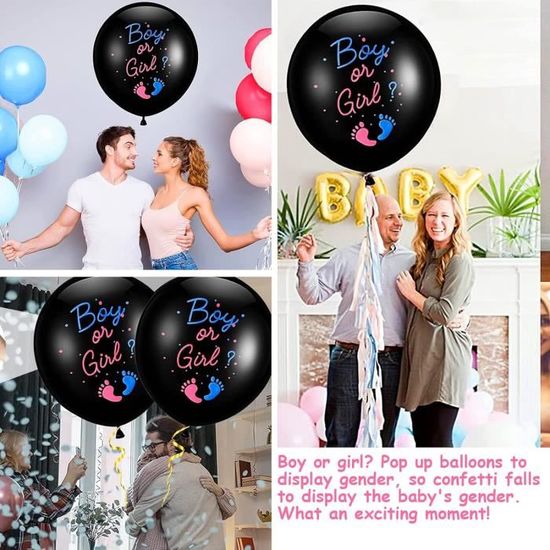 6 Pièces Gender Reveal Party Decoration, Ballon Gender Reveal, Ballon ...