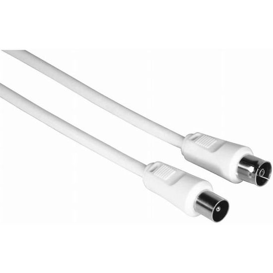 Cable d'antenne M-F 75 ohms1,5 mblanc 356 - Cdiscount TV Son Photo
