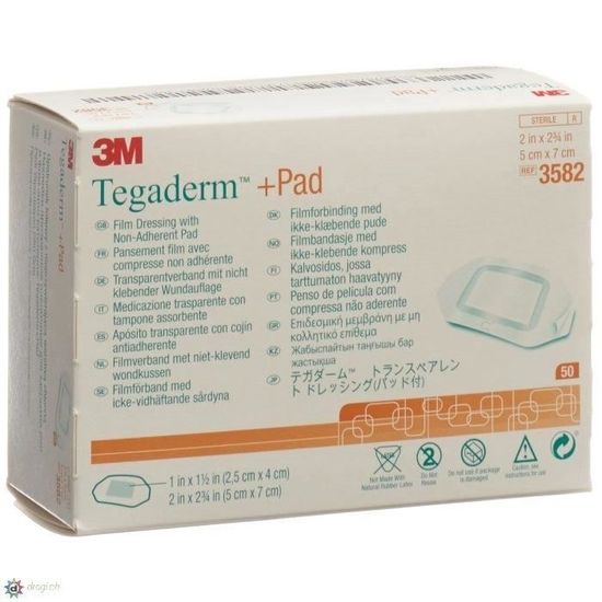 Tegaderm + Pad 3M - 5 X 7 cm 50 pièces pansement film avec compresse ...