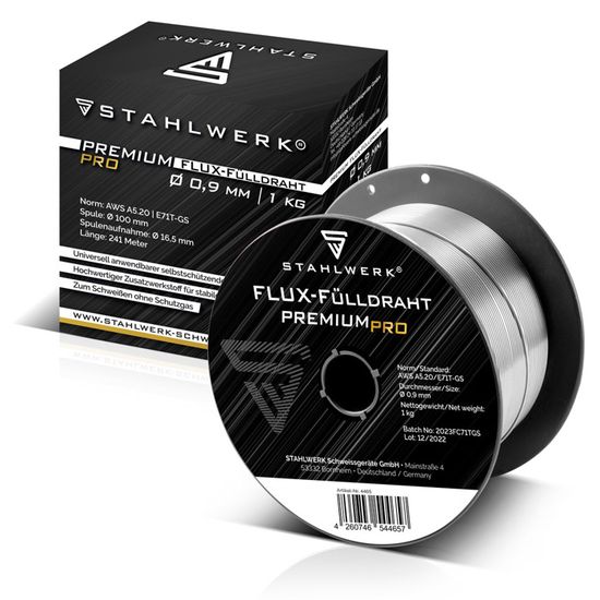 STAHLWERK Fil de soudage MIG MAG Premium Fil fourré E71T-GS Ø 0,9 mm S100/D100 1 kg - Cdiscount ...