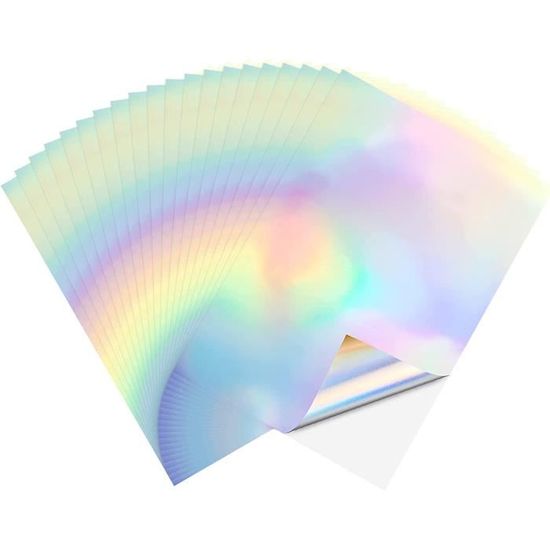 20 Feuilles Papier Autocollant pour Imprimante, A4 Papier Autocollant ...