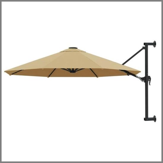 Parasol mural - DIOCHE - DEX+BK - 300 cm - Taupe - Manuel - Cdiscount ...