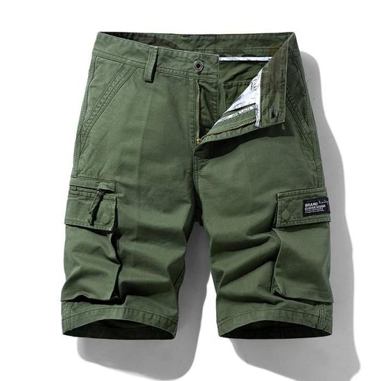 Short Cargo Homme Multipoches en Coton Mode Casual Short Ete Coupe ...
