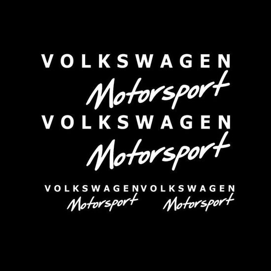 4 stickers VW MOTORSPORT – BLANC – 200/100 mm - Volkswagen VW Up Polo ...