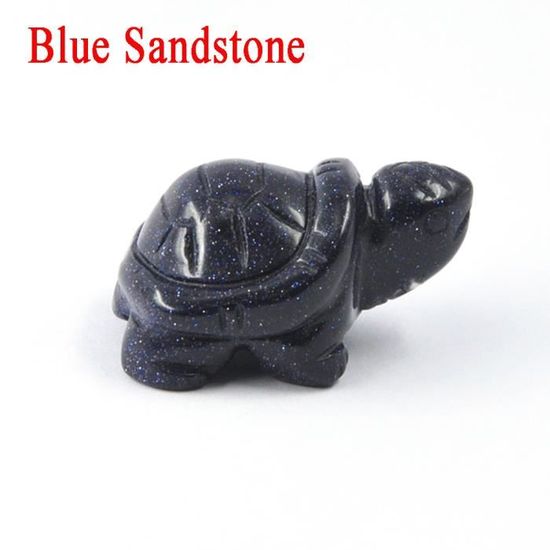 PIERRE VENDUE SEULE,Blue Sandstone--Statue de tortue en cristal naturel ...