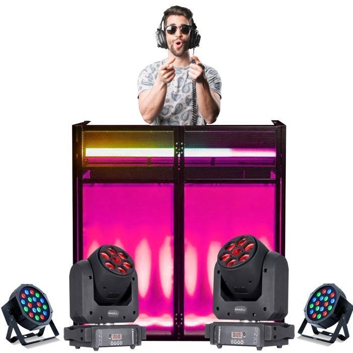 Pack Lumière Ibiza Régie DJ Booth Facade DS30 - 2 Lyres Spot 100W B-Eye ...