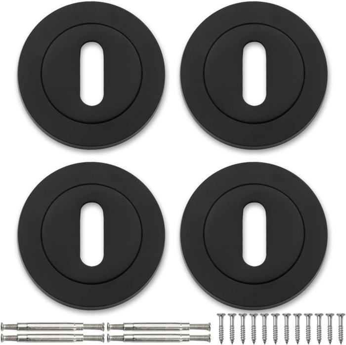 2 Paire Cache Serrure Rosace De Protection Ovale En Acier Inoxydable ...