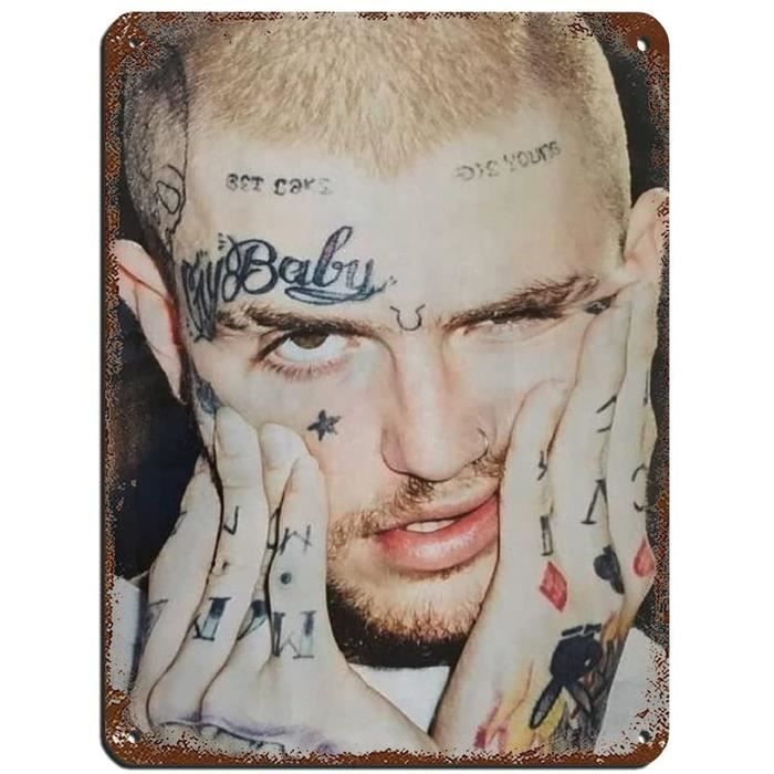 Affiche rétro Lil Peep Rapper - Plaque en métal - Art chic - Décoration ...