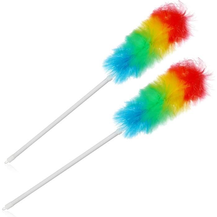 ® 2X plumeau avec Manche télescopique - essuie-poussière Extra Long et ...