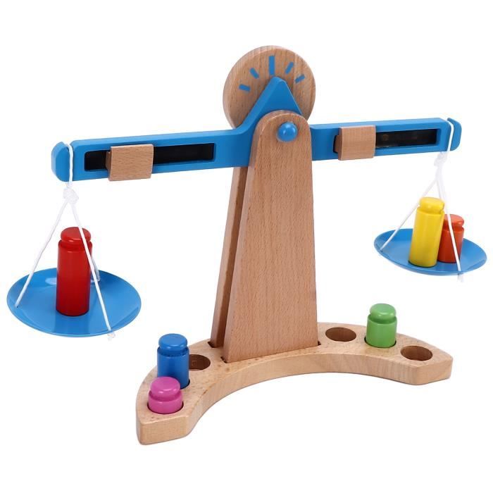Drfeify balance jouet Échelle de pesée en bois ensemble de jouets ...