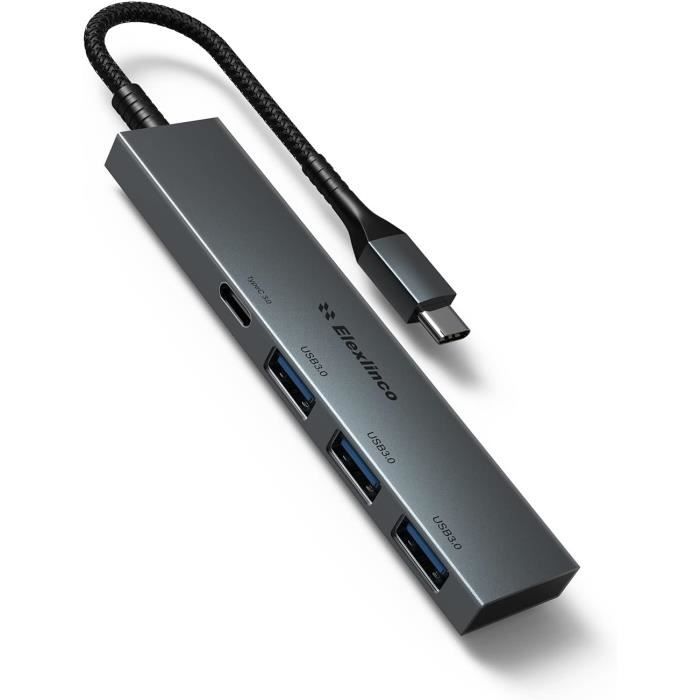 Hub Usb C, 4 Ports Hub Usb C 3.0 Avec Usb C Et 3 Ports De Transfert De ...