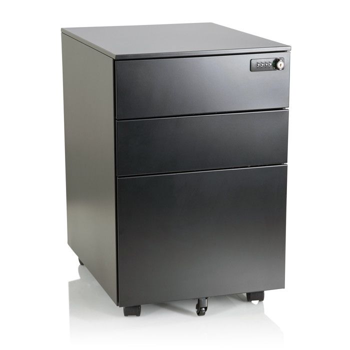 Caisson sur roulettes - hjh OFFICE - COLOR OS I - Noir - Acier ...