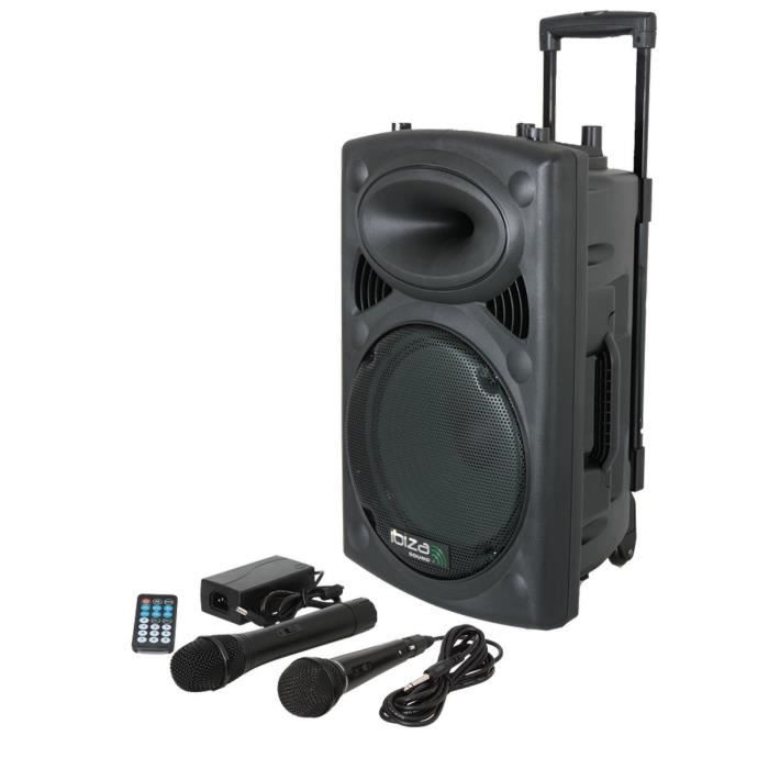 IBIZA PORT8 UHF-BT - Enceinte portable autonome 8''/20cm avec USB-MP3 ...