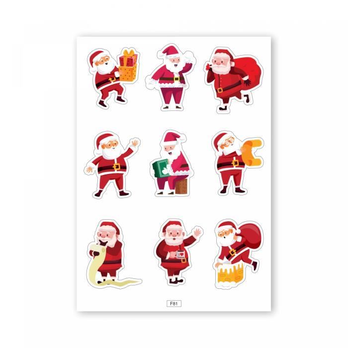 Planche A4 de stickers étiquette Noël cadeau autocollant adhésif – F81 ...