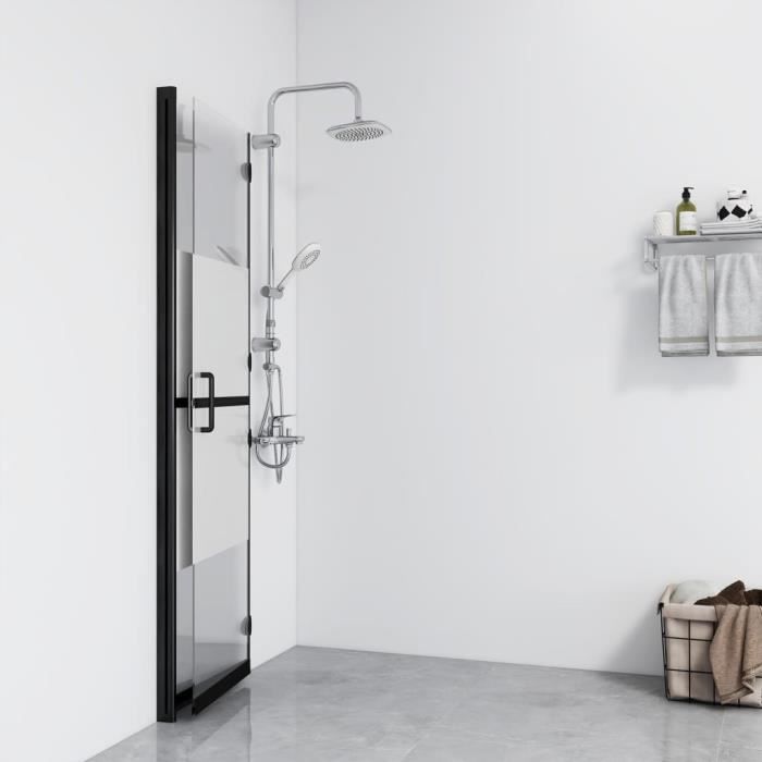 Paroi de douche pliable Verre ESG demi-dépoli 80x190 cm - Pwshymi ...