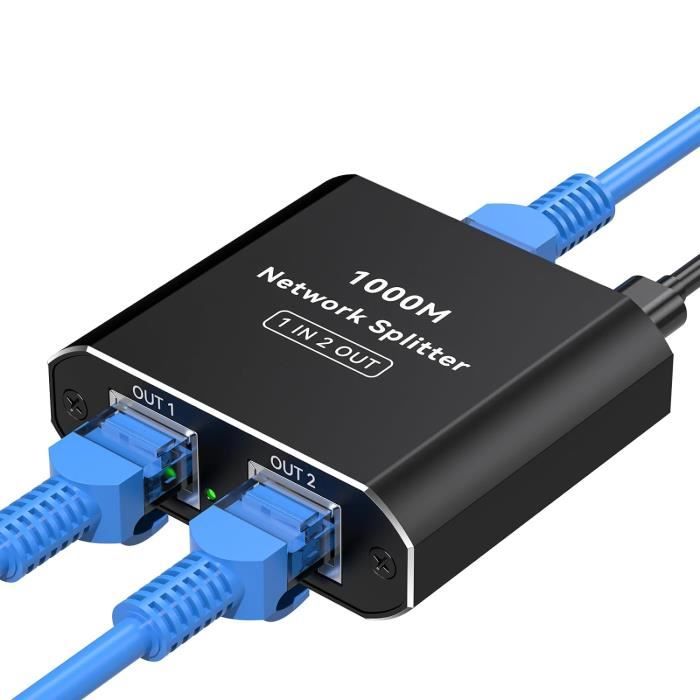 Switch Ethernet Splitter 2 Ports Gigabit Network Splitter 1 A 2 Rj45 ...