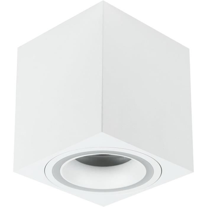 Moderne HALIS SQ Plafonnier Apparent Blanc Douille GU10 Éclairage de ...