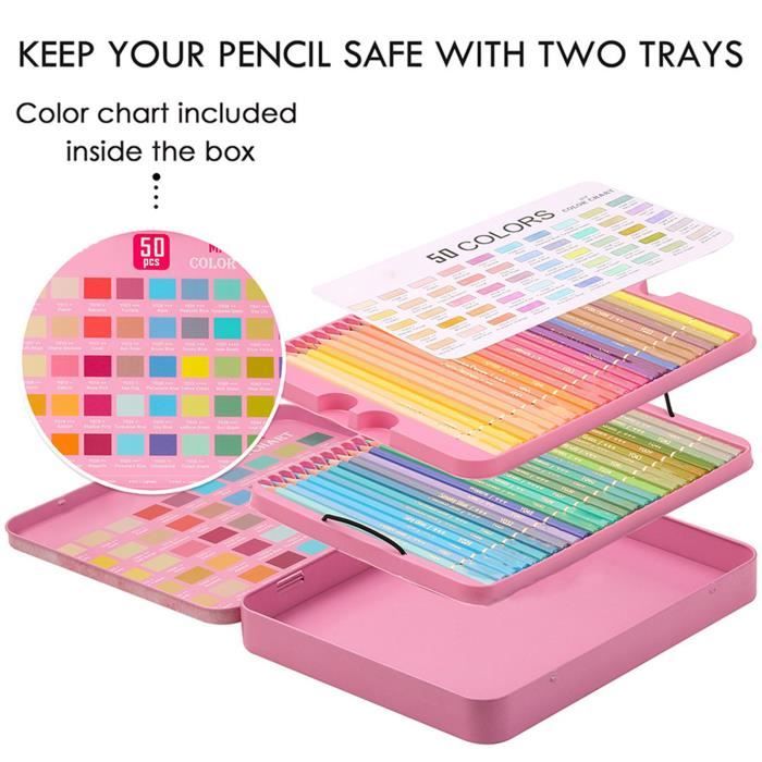 HURRISE crayons de couleur pour adultes 50 Crayons de Couleur, MatéRiau ...