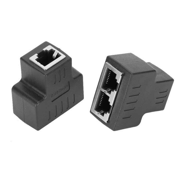 Coupleur 2PCs Adaptateur de Câble Ethernet Répartiteur de Rallonge de ...