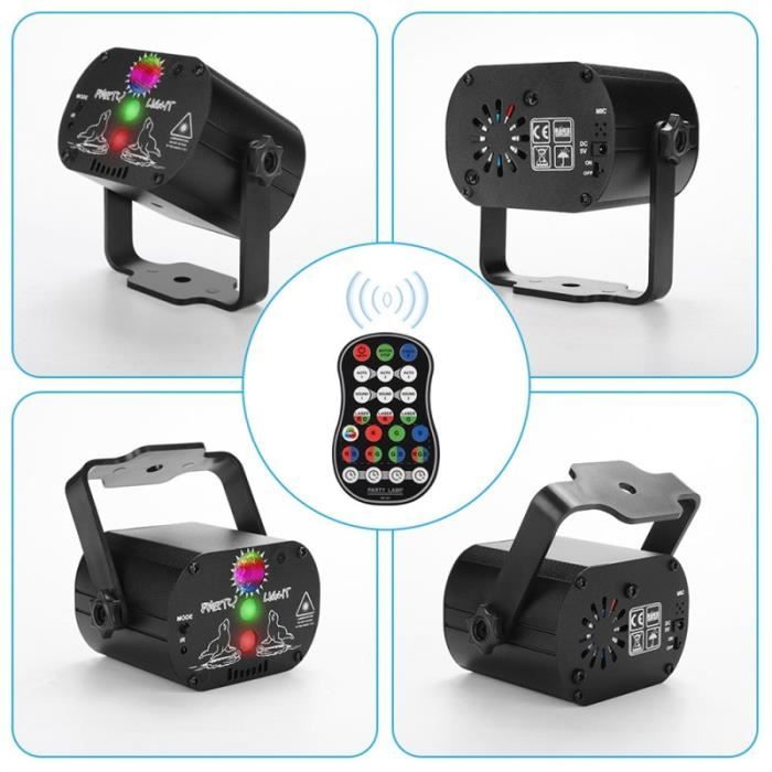 Alimenté par USB - Projecteur de scène Laser Led RGB, 66 motifs ...